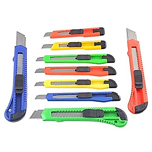 eZthings® 10 Heavy Duty Box Cutters Openers Utility Knives with Snap Off Blades (Variety Knife Set)