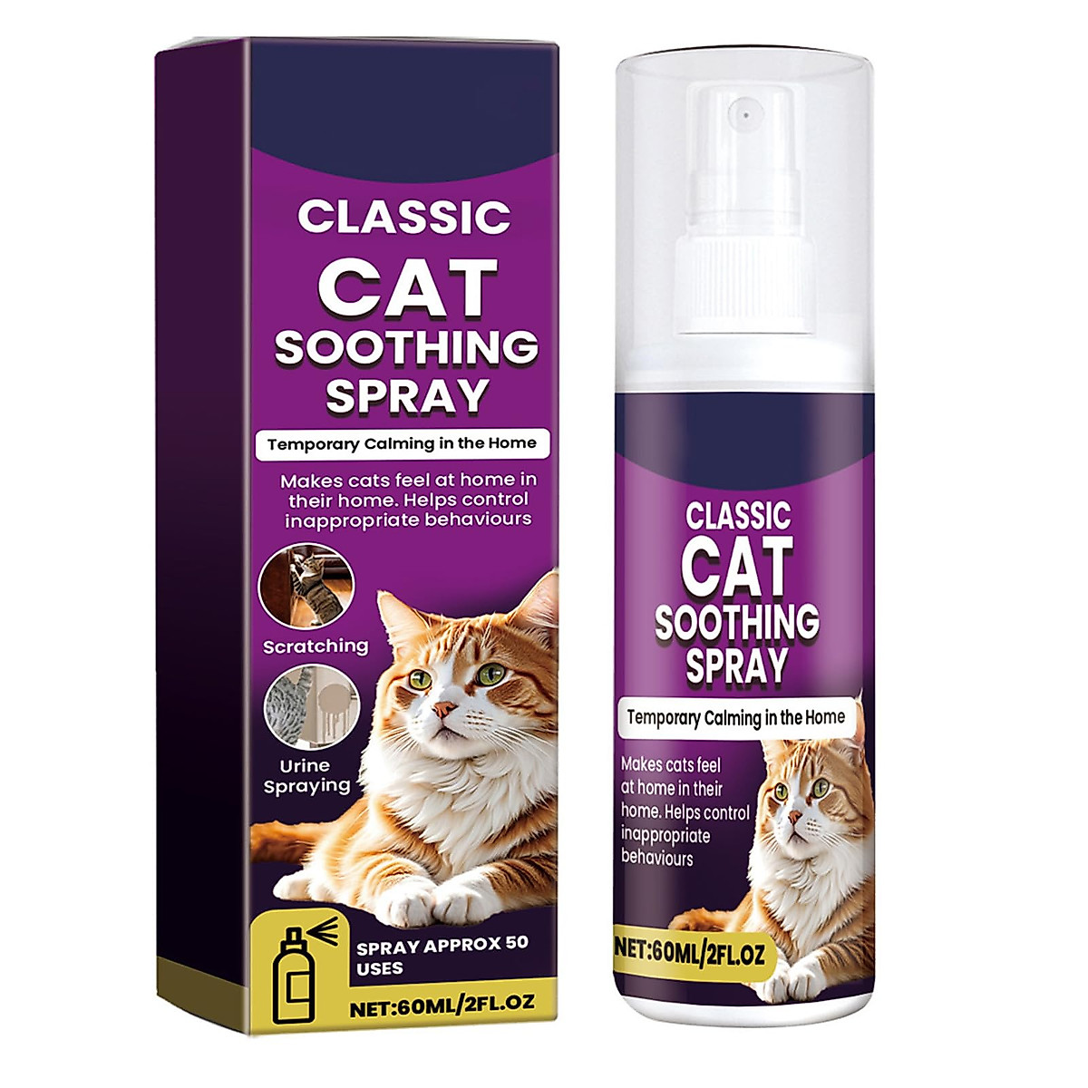 Cat Deterrent Spray, Cat Scratch Spray,Cat Deterrent Spray for Furniture, Reduces Scratching Furniture, Peeing, Helps Marking Anxiety
