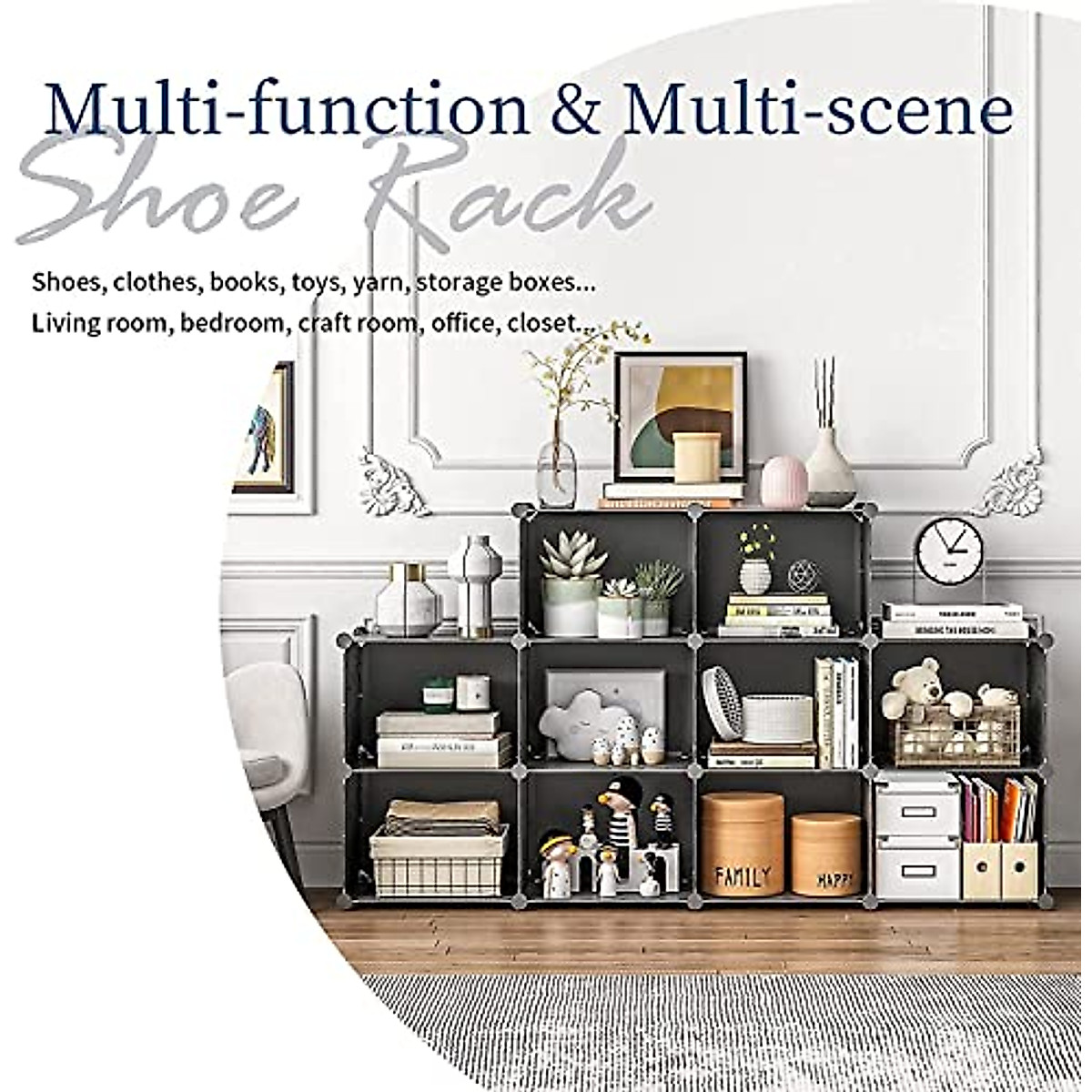 Aeitc Shoe Rack Organizer Shoe Organizer Shoe Storage Cabinet Narrow Standing Stackable Space Saver Shoe Rack (24 pairs, White Door)