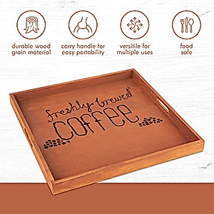 Hammont Wooden Square Nested Serving Trays (Largest Tray is 16") 5 Piece Set of Wood Trays for Crafts with Cut Out Handles | Kitchen Nesting Trays for Serving Pastries, Snacks, Mini Bars, Chocolate
