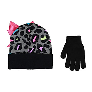 Nickelodeon JoJo Siwa Girls Hat and Glove Cold Weather Set (Black)