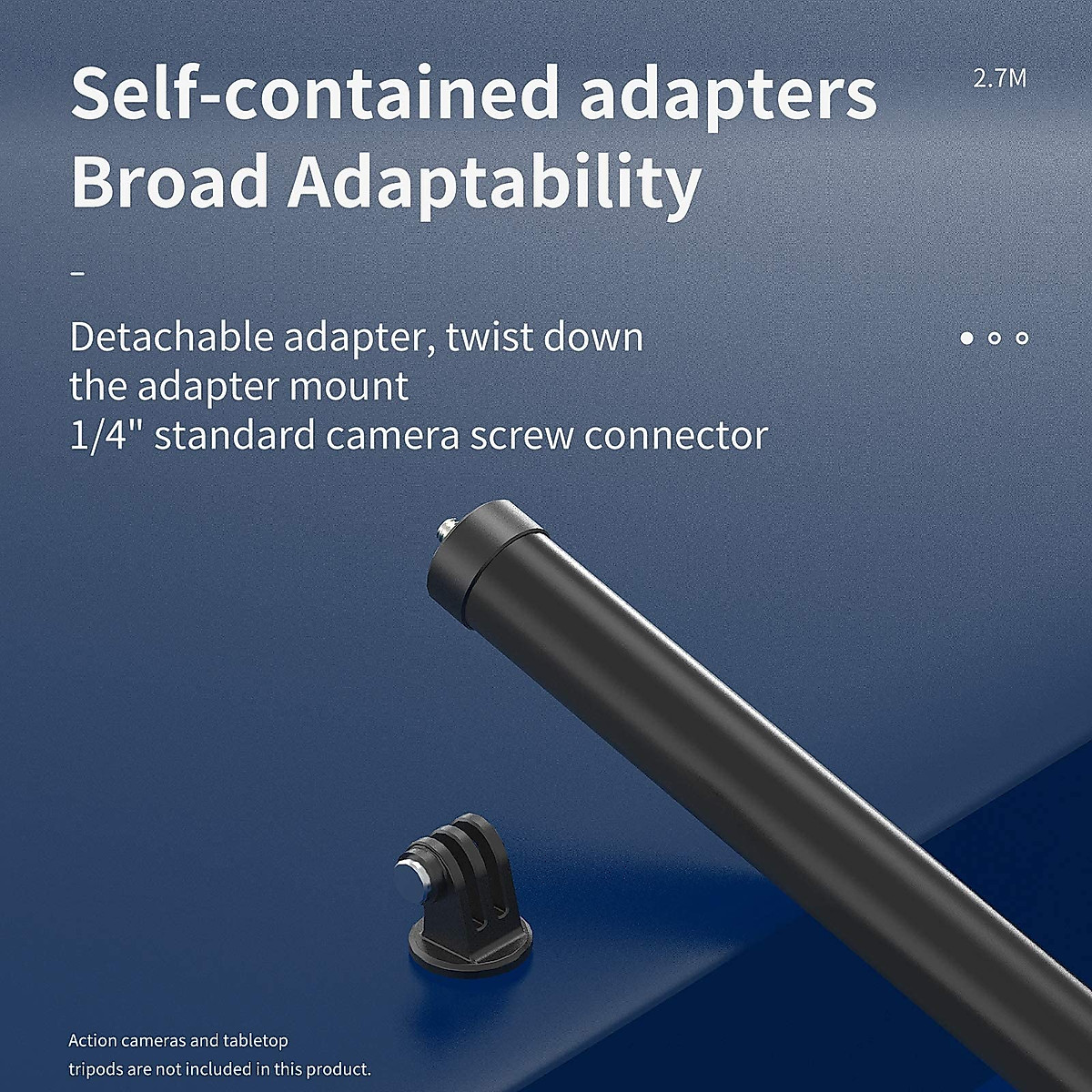 TELESIN G2 Long Selfie Stick Invisible - 2.7M 106" Waterproof Carbon Fiber Extension Pole for GoPro Max Hero 13 12 11 10 9 8 7 6 5 Insta360 X3 X4 Go3 Ace Pro DJI Action 3 4 5 Osmo Pocket 3 Accessory