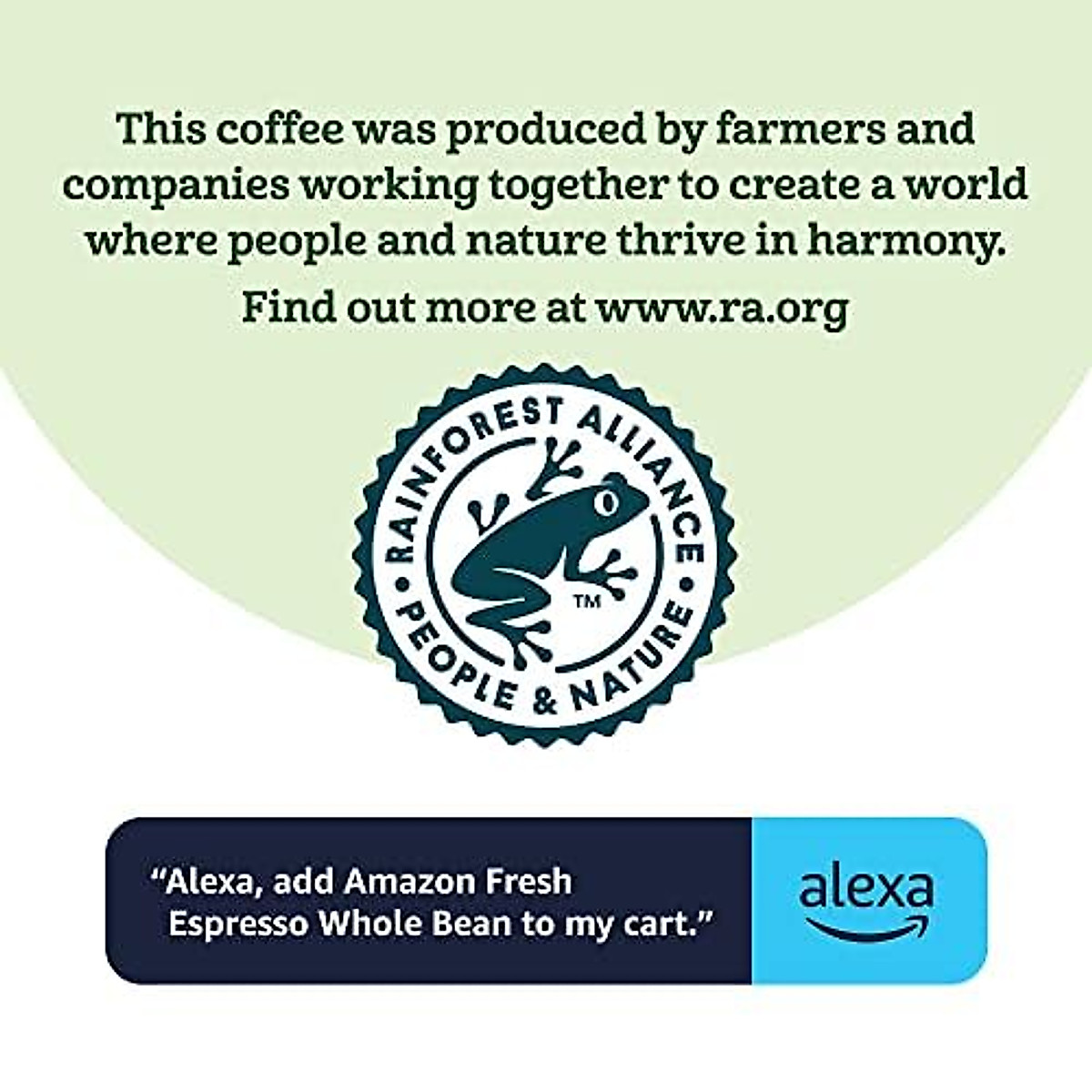 Amazon Fresh Bold Crema Espresso, Whole Bean, Medium Roast, 2.2 lb