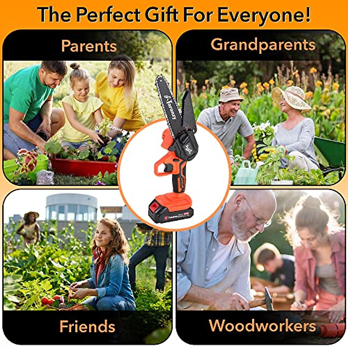 Mini Chainsaw 6 Inch Cordless, Super Powerful Taranzy Mini Chain Saw, Mini Chainsaw Cordless Chainsaw, Electric Chainsaw Cordless Battery Chainsaw, Handheld Electric Saw, Wood Cutting Tree Trimming