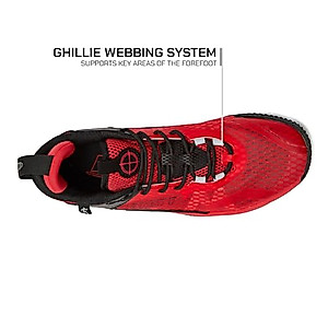 AND1 Scope Athletic Men's Basketball Shoes, Lightweight Breathable Indoor or Outdoor Basketball Sneakers for Men and Women - Red/Black, 6 Medium