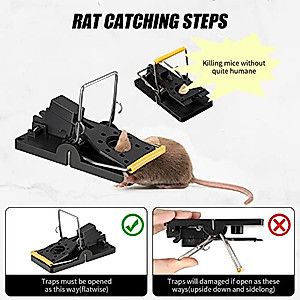 18 Pcs Large Mouse Trap Instant Snap Rat Mice Traps for House Indoor Outdoor Easy Setup Spring Mouse Snap Trap Quick Effective Sanitary Mousetrap Catcher Safe for Your Home Family Pet, Black