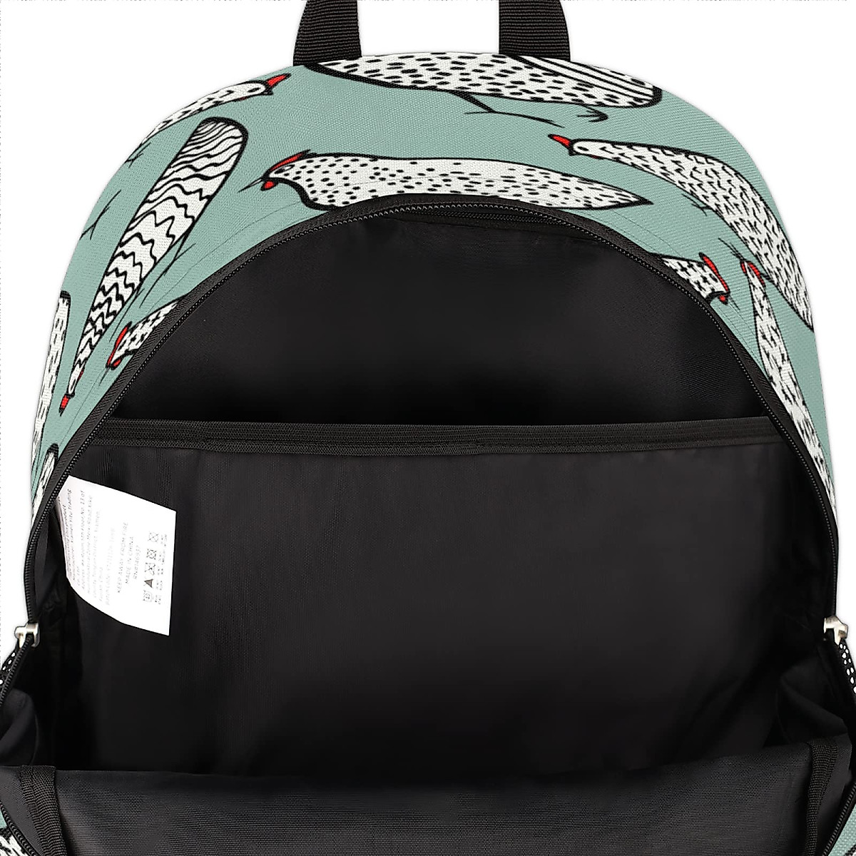 TropicalLife Abstract Chicken School Backpack for Men Women, Laptop Backpack Bookbag for Students College Business Travel with Chest Strap 16.7 Inch