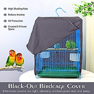 Bonaweite Bird Parrot Cage Cover Shade, Windproof Light-Proof Sleep Reduces Distractions Night Accessories Cloth Without Cage-13x13.4x17.7in (LxWxH)