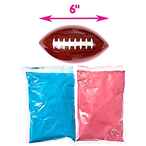 Gender Reveal Football with Pink & Blue Powder - Includes Team Boy and Girl Voting Stickers - Baby Reveal Party Ideas Touchdowns Or Tutus Exploding Reveal Ball Decorations Quarter Back Cheerleader