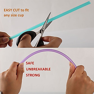 32 Pieces Reusable Plastic Straws Fit for Mason Jars, Tumblers, 10.25 Inches Extra Long Rainbow Colored Unbreakable Drinking Straws with 2 Cleaning Brushes, BPA Free and Eco Friendly