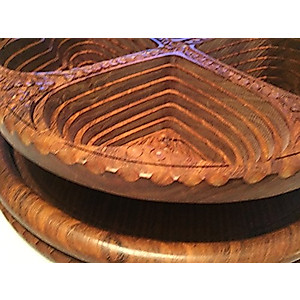 UNIQUE VALENTINE GIFT LOVE Idea Wooden Collapsible Fruit Basket With Handle And Four Heart Shaped Partitions Diameter: 12"