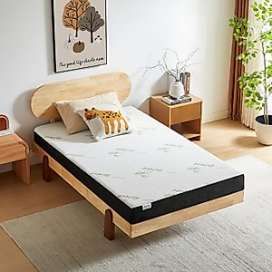 VFD 5 Inch Gel Memory Foam Twin Mattress Removable Cover Medium-Feel for Bunk Bed, Trundle Bed, Pressure Relief CertiPUR-US Certified Mattress Topper in a Box