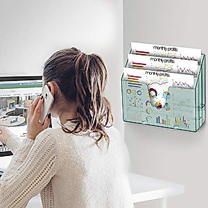 Acrimet Horizontal Triple File Folder Holder Organizer (Clear Green Color)