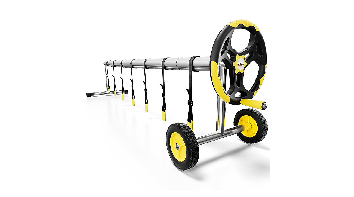 VINGLI 14ft Aluminum Pool Cover Reel – Durable & Easy Use