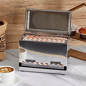 Tessco Stainless Steel Straw Dispenser for Pencils Reusable Straw Holder with Lid Pencils Dispensers for Class Straw Organizer for Countertop Home Classroom Coffee Bar Supplies