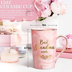 Livinges Best Grandma Ever Mug Grandma Mug Gifts For Grandma - Abuela Gifts From Grandchildren Coffee Cup For Grandma Nana Mug Gifts For Grandmother From Grandson Granddaughter Grandkids Pink Mug 12oz