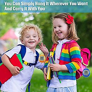 4 Pieces Virtual Electronic Digital Pet Keychain Game Digital Game Keychain Nostalgic Virtual Digital Pet Retro Handheld Electronic Game Machine with Keychain for Boys Girls, Purple, Red, Yellow, Blue