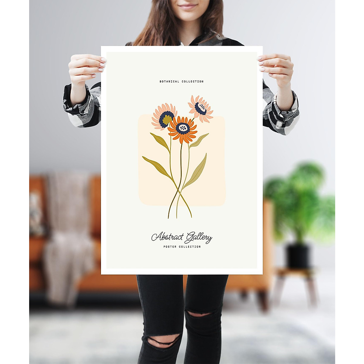 Flower Wall Art - Botanical Print Set of 8 - Abstract Canvas Floral Painting for Bedroom, Living (18×24inch-Unframed)