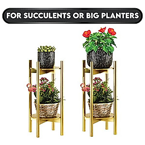 ZPirates Golden Tall Plant Stand Indoor - Tall 26-inch, 12-inch Wide Top - Holder for Small and Large Planter Pots and Flower Vases