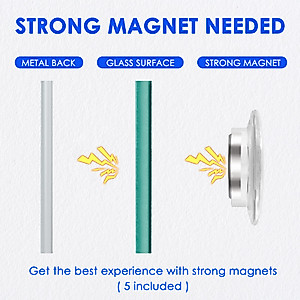 Magnetic Glass Whiteboard, 48"x32" (80x120cm) Frameless Glass Dry Erase Board for Wall Mounted, Large Commercial Glass Board for Office, Classroom & Home