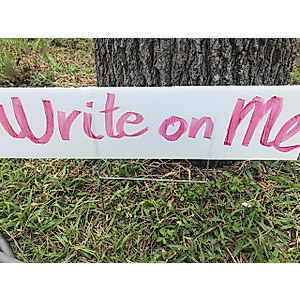 Yard Signs Pkg of 10 White Signs 6''x24'' & 10 Metal Stake H-Frame 9''x12'' for Garage Sale, for Rent, Open House, Estate Sale, Now Hiring, or Political Lawn Signs, Yard Signs (10Sign6x24&10Stake12)