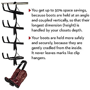 Boot Butler Boot Rack – As Seen On Rachael Ray – Clean Up Your Closet Floor with Hanging Boot Storage – Easy to Assemble & Built to Last – 5-Pair Boot Hanger Boot Organizer & Boot Shaper/Tree