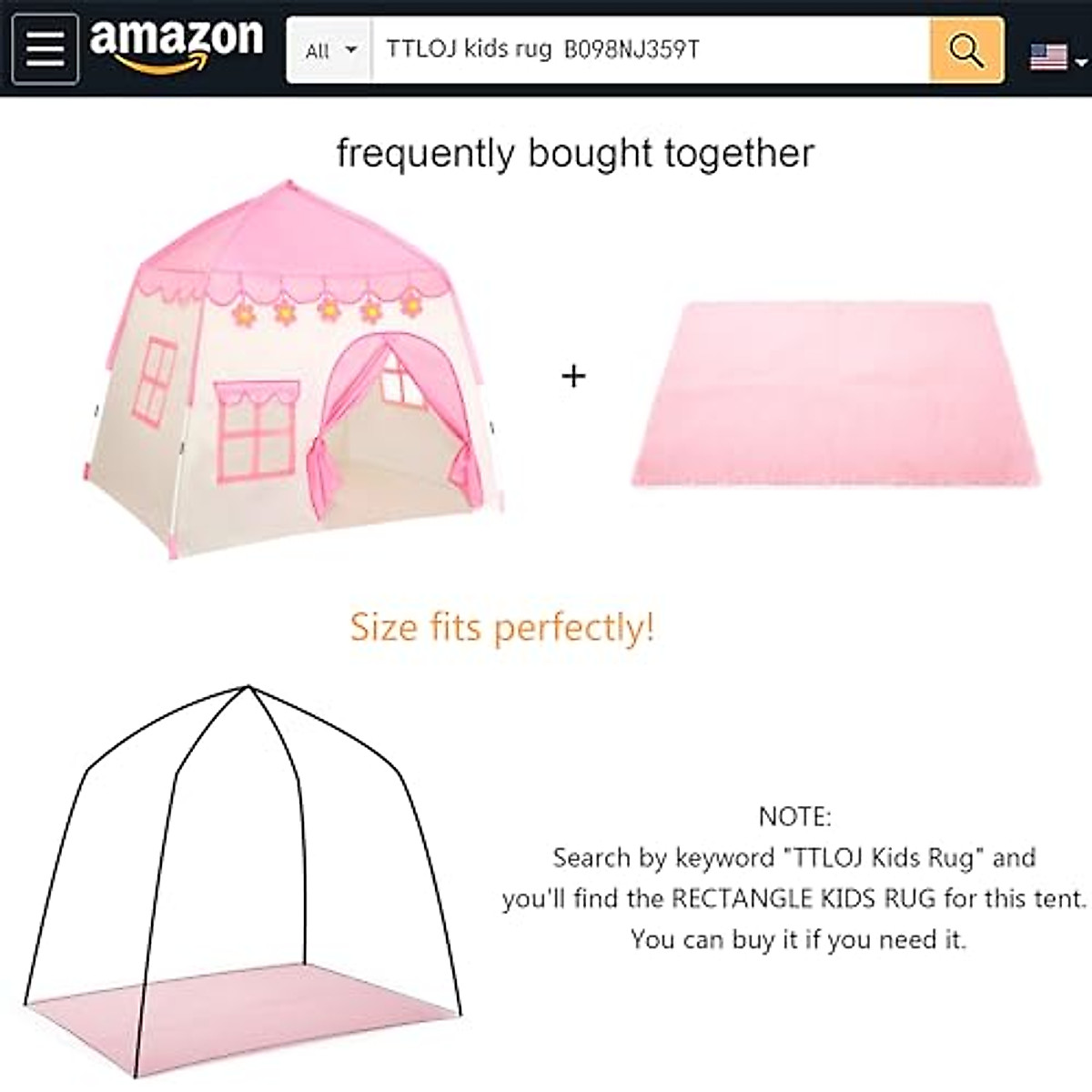 TTLOJ Kids Gift Play Tent with Small Lights, Princess Crown & Wand, for Girls Boys, Princess Playhouse, Pink Castle, Fairy Tale Teepee Tent, Indoor Outdoor, Birthday