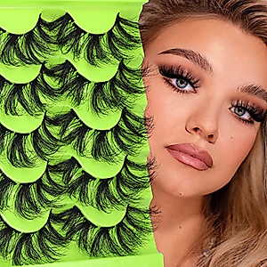 Cluster Lashes 16-22mm Fluffy Dramatic Curly Russian Strip Cat-Eye Individual Lashes Wispy DIY Lash Extensions 6D Faux Mink False Eyelashes