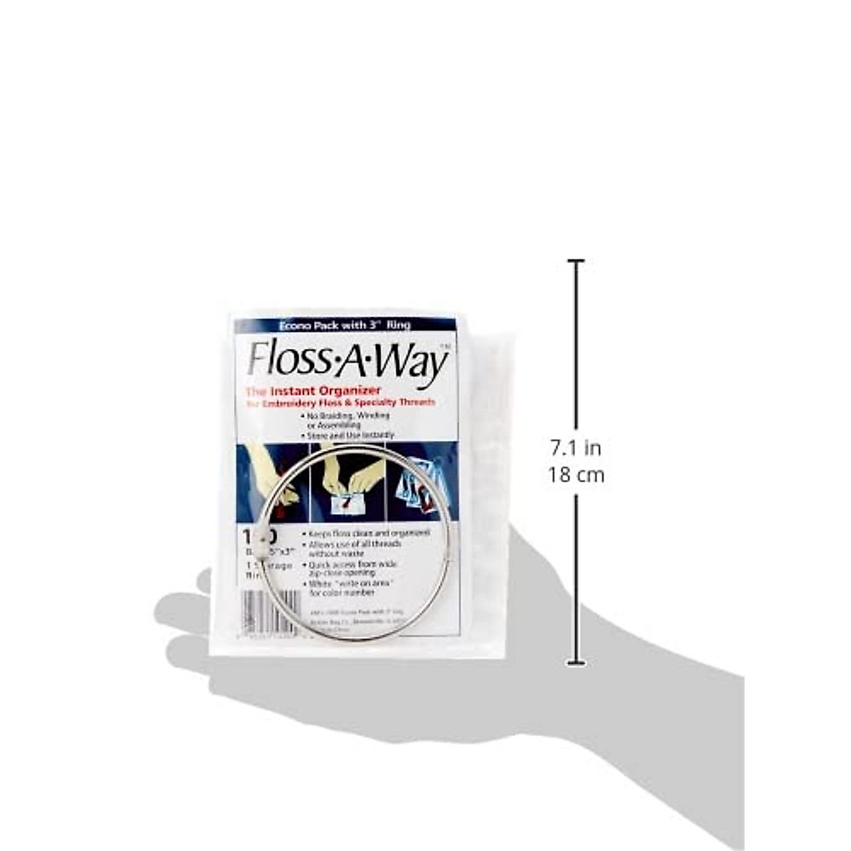 ACTION BAG Floss-A-Way Organizer, 3 by 5-Inch, 100-Pack