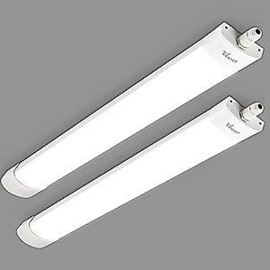 Tobeter 2PCS LED Vapor Tight Light Fixture, 2FT Utility LED Shop Lights with 18W 1800LM 4000K, Linkable LED Tube Lights, IP66 Waterproof Garage Ceiling Light for Basement Workbench Office Car Wash
