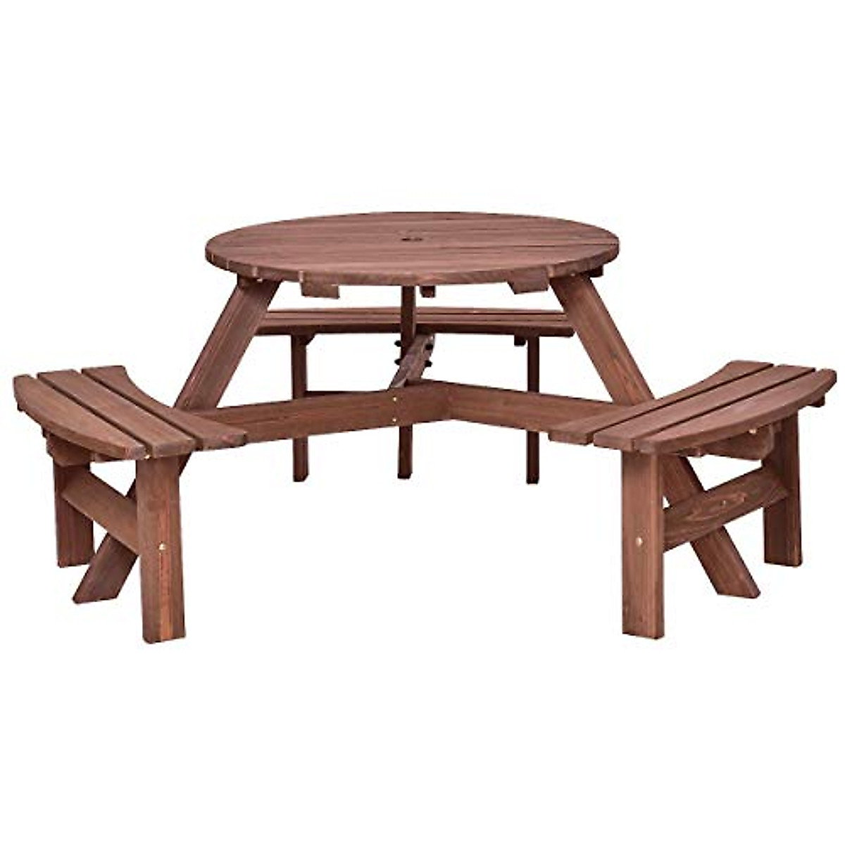 9rit_shop Entertain, Relax and Enjoy Dining with 6-Person Patio Wood Picnic Table Beer Bench Set