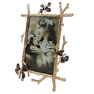 Funerom Metal Frame Picture Frame 4x6 inch Photo Display for Desk (Golden)