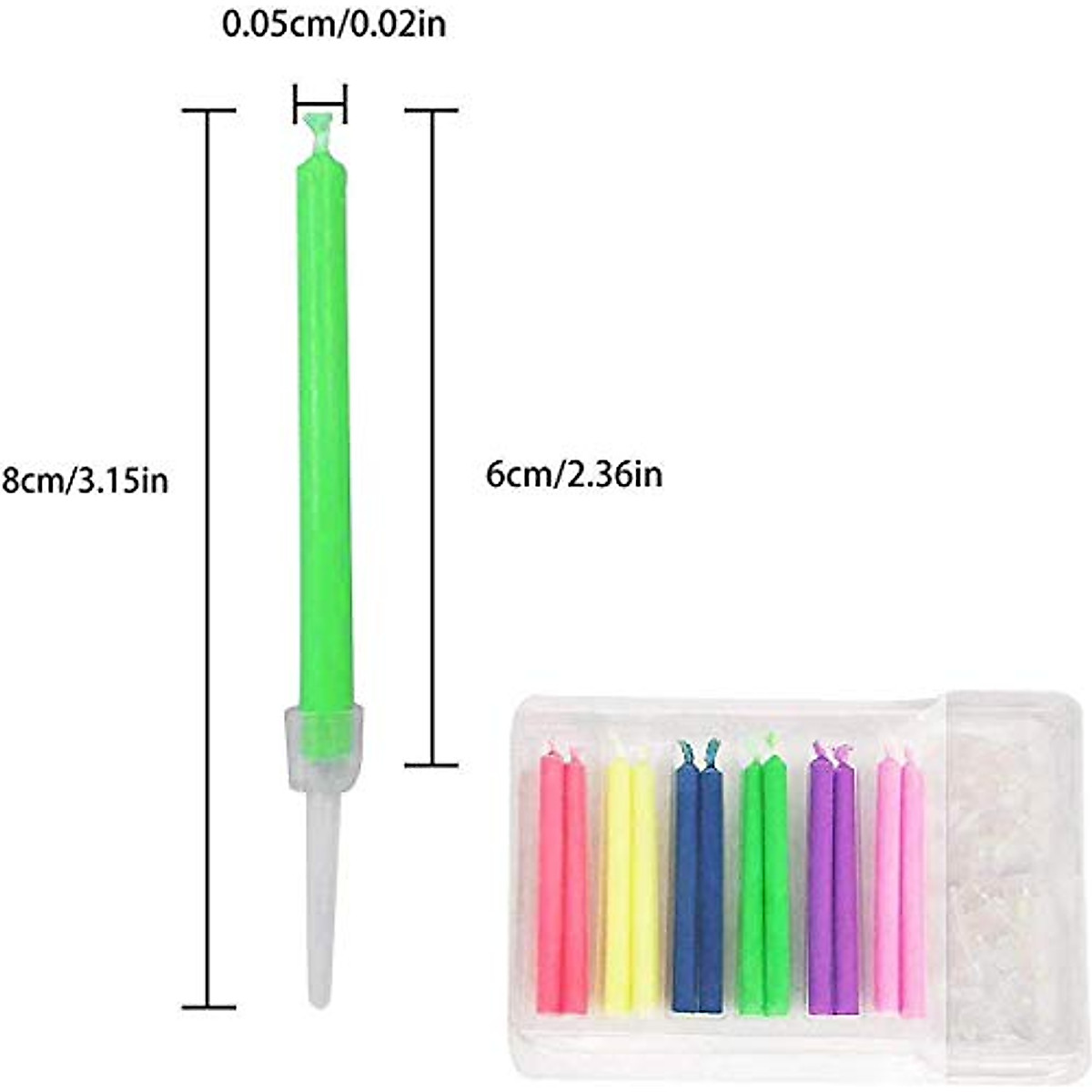 Birthday Cake Candles Happy Birthday Candles Fun Colorful Candles Holders Included