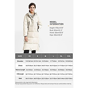 Orolay Women's Thickened Long Down Jacket Winter Down Coat Hooded Puffer Jacket with Side Zipper (White, Large)