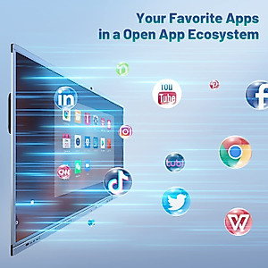 JYXOIHUB Smart Board, 65 Inch All in One Interactive Whiteboard with 4K UHD Touch Screen Flat Panel, Digital Electronic Whiteboard Built in Dual System and 20MP Camera for Classroom (65)