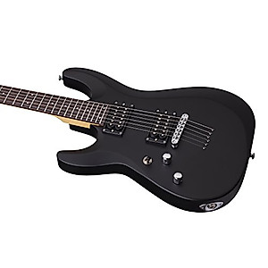 Schecter 433 C-6 Deluxe Left Handed Solid-Body Electric Guitar, Satin Black