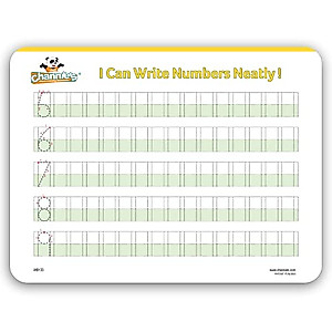 Channie’s Visual Dry Erase Neat Numbers Hard Board for Pre-K, Kindergarten & Elementary School Students, Handwriting Practice