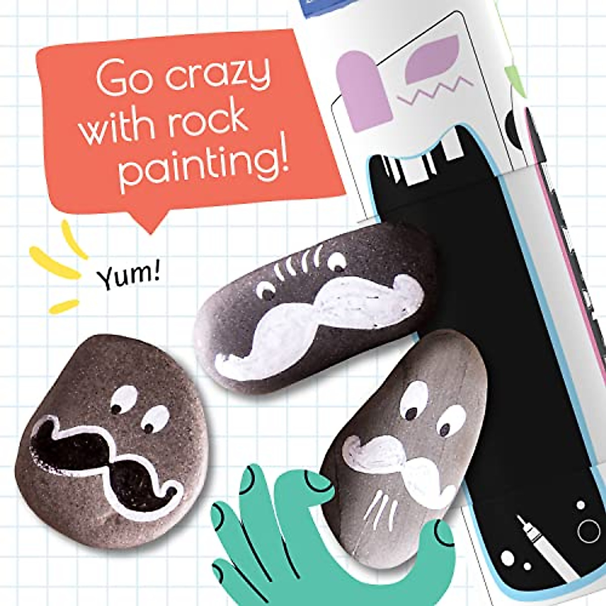 Funcils 5 Acrylic White Paint Pens - Fine & Jumbo Size Ink Pens (1mm, 3mm, 6mm, 10mm, 15mm) - Permanent White Marker Ink for Rock Painting, Fabric, Tire, Metal, Wood, Canvas, Glass, Plastic, Ceramic