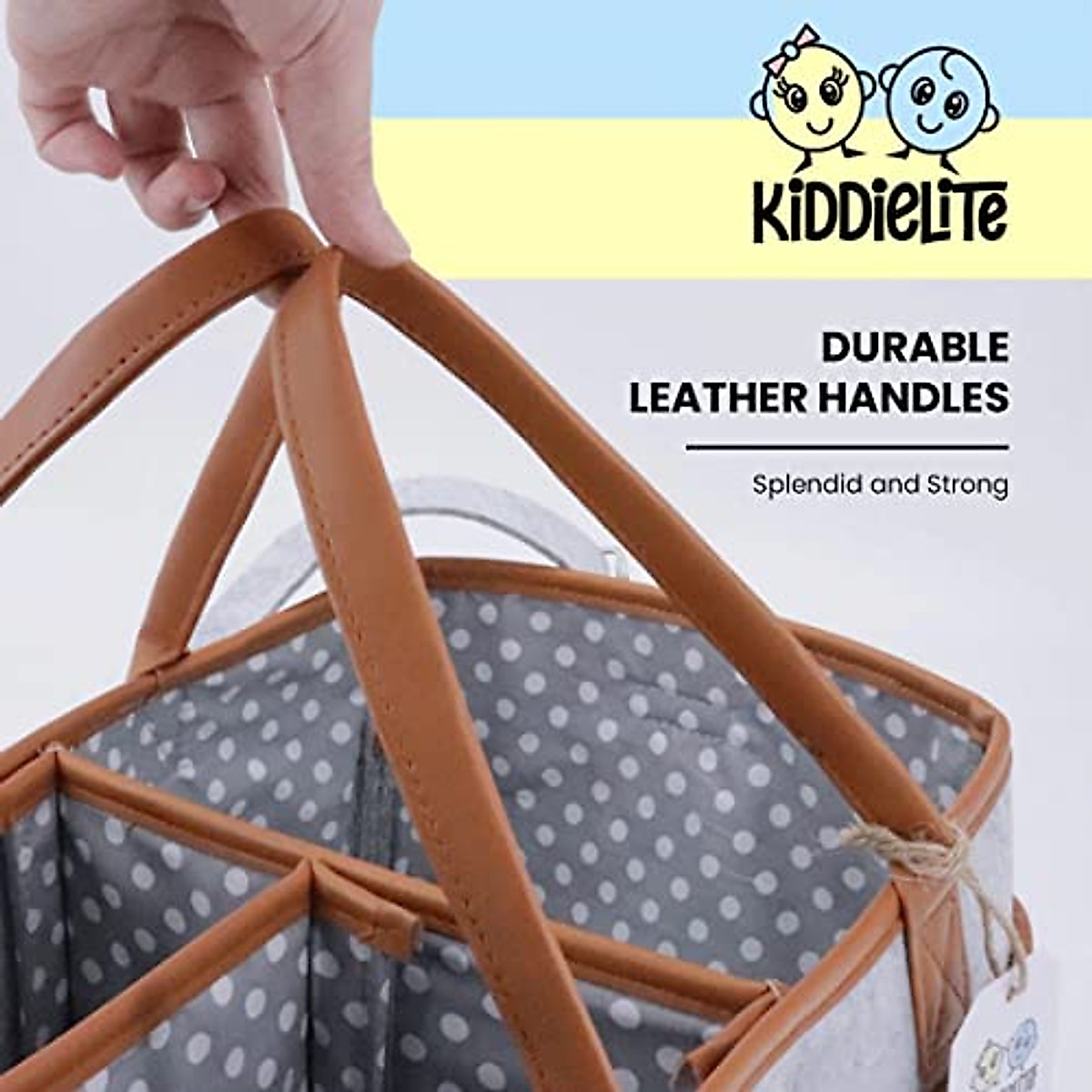 Kiddielite Diaper Caddy Organizer | Baby Diaper Caddy Organizer Car Diaper Caddy | Baby Diaper Caddy | Baby Organizer for Nursery Diaper | Baby Registry Must Haves | Baby Basket Diaper Organizer Caddy