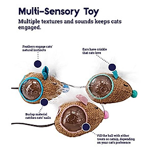 Catstages Mousin' Around Hide 'N Treat Cat Toy - 3 Pack - Treat Dispenser Cat Toy