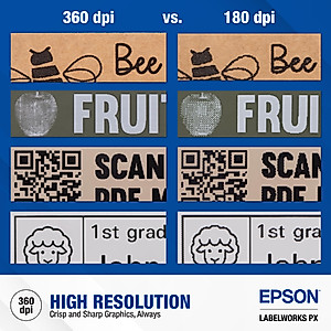 LABELWORKS Epson LW-C610PX Premium Portable Wireless Label Maker Machine for Home and Hobbies – Create Sticker Labels for Crafts and Organization, Designer Tape, App Compatible