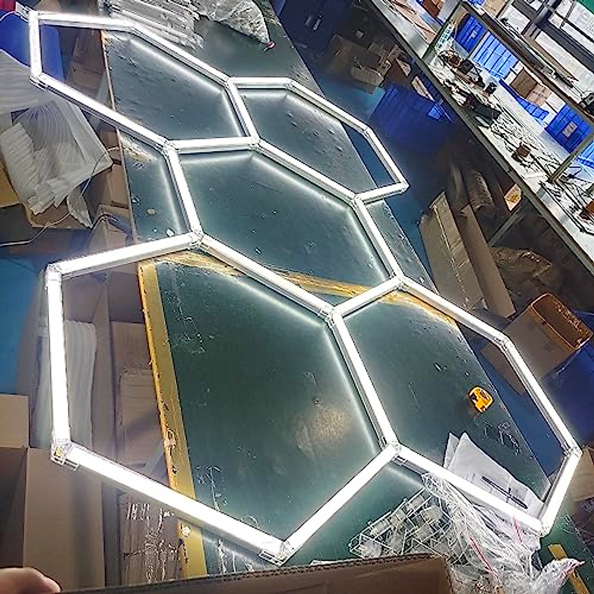 SENKOYU 24 Pack LED Garage Lights, 144W 15950LM 6500K Daylight White, Linkable Plug-in Ceiling Light for Garage Workshop Basement Gym Warehouse 95x66inch