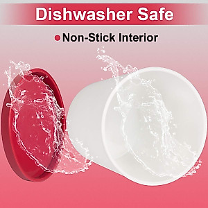 DUNCHATY Ice Cream Containers (Set of 2, 1 Quart Each) Freezer Dessert Containers Reusable Ice Cream Storage Tubs with Silicone Lids for Homemade IceCream Frozen Yogurt Sorbet Red