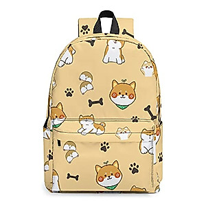 Dog Fashion Backpack Casual 17 Inch Bookbag,Cute Lightweight Daypack Laptop Backpack for Teen/Boys/Girls
