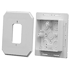 Arlington 8081F Siding Box Kit For Fixtures and Receptacles, Cover with Flanges, White