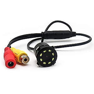 Rear View Camera, 18.5 mm CCD Reverse Backup Camera, 170° Viewing Angle Reversing Camera Night Vision with 8 LED Lights, Parking Camera Waterproof for 12V Car RV SUV Minivan Camper
