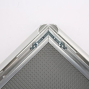 M&T Displays Security Snap Poster Frame 1" Aluminum Profile, Front Loading, Picture, Photo, Document, Certificate, Sign Holder, Mitered Corner, Anti Glare Cover (Silver, 24x36 inch)