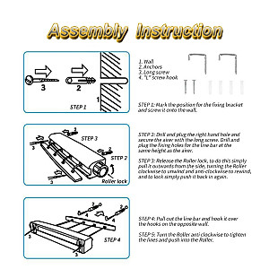Retractable Folding Clothesline, Drying Rack Telescopic Retractable Clothesline, Indoor Drying Rope Hanger 4 Lines or 5 Lines, Drying Rope Hanger (Size : Fourth line)