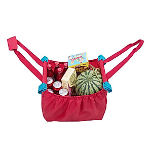 Handy Sandy Reusable Shopping Cart Bags (Set of 3), Foldable, Washable Grocery Bags, Multi-use Tote Bags Red