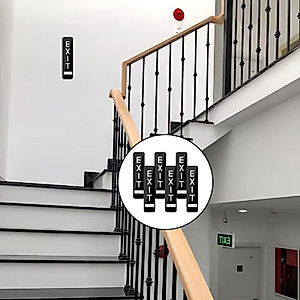 Vertical Exit Sign with Braille - 8x2 inch ADA Compliant Exit Sign with Braille Exit Signs for Business Raised Braille with Adhesive for Indoor Outdoor Public Office Hotel Workplace 6 Pcs